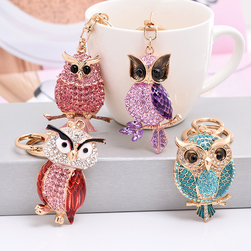 Sparkling Animal Keychain Keyring Rhinestone Crystal Charms Cute Bag ...