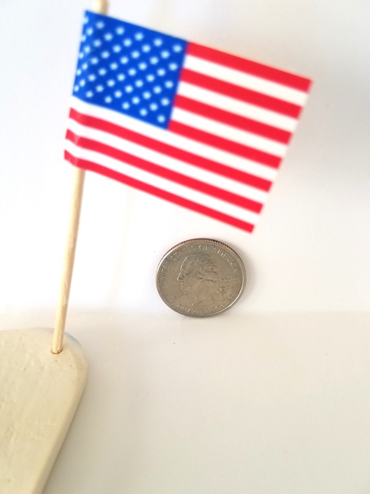 Dollhouse Miniature American Flag MADE IN USA Double Sided 3" Mini ...