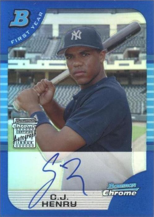 2005 Bowman Draft Picks & Prospects - Chrome C.J. Henry #BDP179 Blue ...