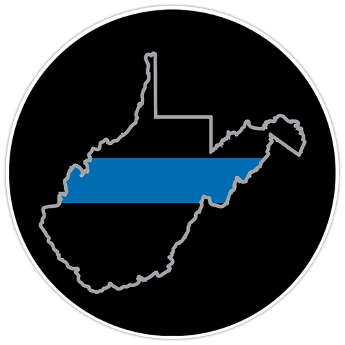 Law Enforcement Thin Blue Line West Virginia State Bumper Sticker ...