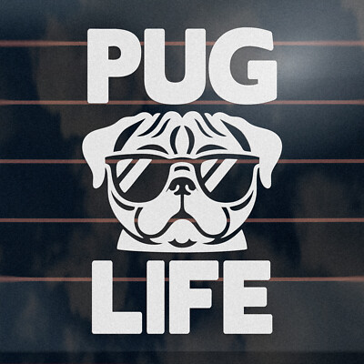 PUG LIFE Sticker - dog puppy pet thug car window decal | eBay Australia