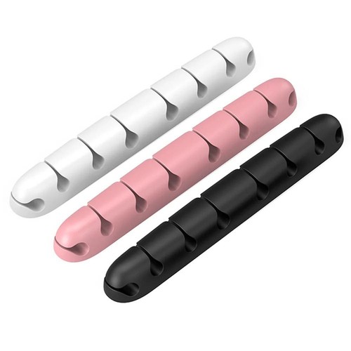 3/4/6/8 Holes Cable Organizer Silicone Wire Management Clips Desktop | eBay