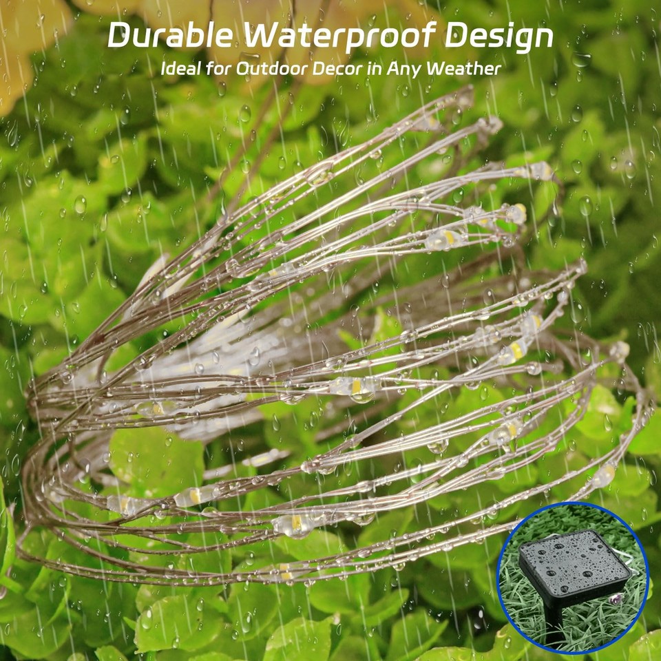 Red Solar Fairy Lights Outdoor Waterproof16.4ft 50LED Solar String ...