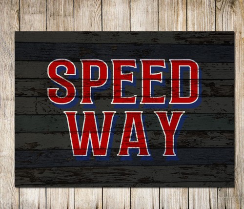 Speedway Sign Retro Style Funfair Ride Wall Motorbike Decor Metal ...