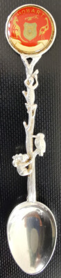 Hobart Tasmania Stokes Souvenir Spoon with Koala & Kookaburra on Stem ...