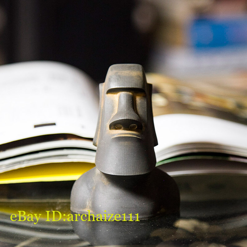 Northern Europe Iron Rust Cast Easter Island Stone Statue Tea Pet Home ...