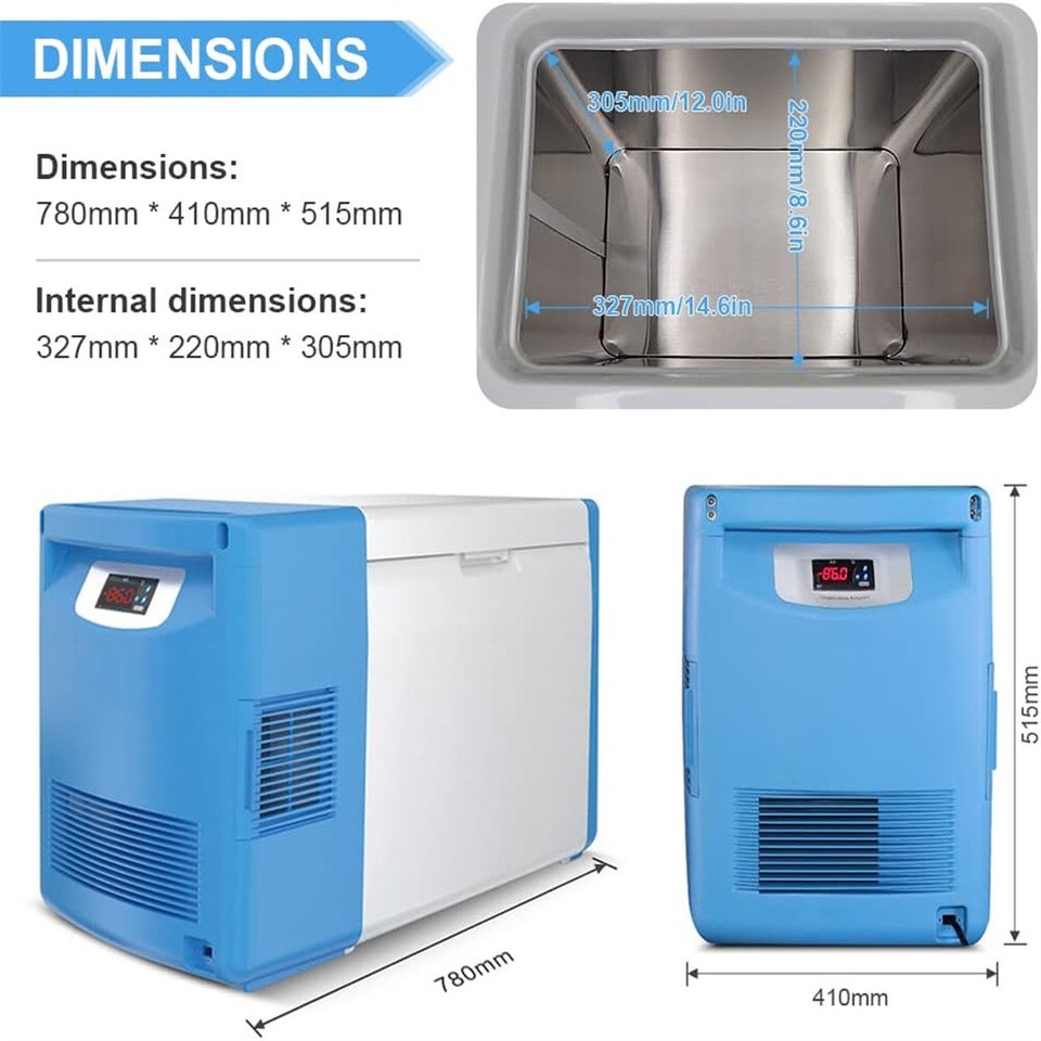 -86℃/-112℉ 20L Portable Ultra Low Temperature Freezer Laboratory ...