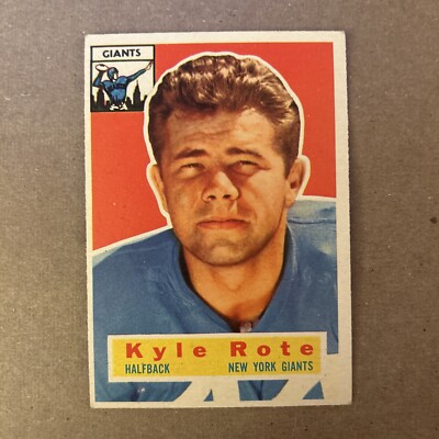 1956 Topps Football Kyle Rote New York Giants Card #29 | eBay