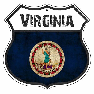Virginia US State Country Flag Novelty Highway Shield Aluminum Metal ...