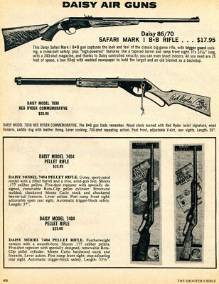 1977 Print Ad Daisy 86/70 Safari, 7938 Red Ryder BB Gun, 7454 7404 ...