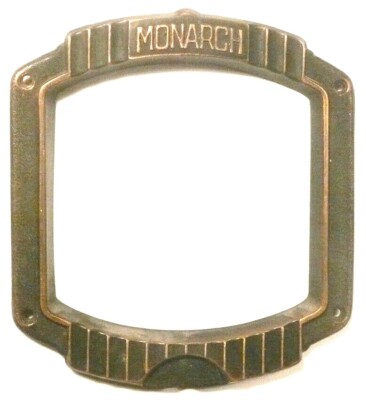 vintage MONARCH TOMBSTONE RADIO part: SQUARE BRASS FACEPLATE w/ screws ...