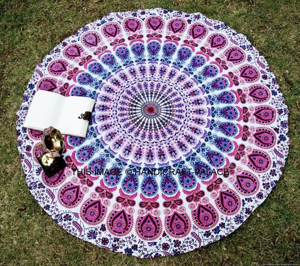 Round Mandala Indian Bohemian mandala Tapestry Beach Picnic Throw ...