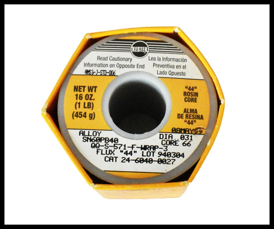 KESTER SOLDER 24-6040-0027 Wire Solder, 0.031"Dia., Pack of 5 ...