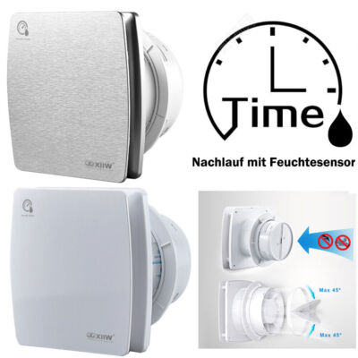 Badlüfter leise Ø 100mm mit Feuchtesensor Nachlauf Bad WC Wand ...