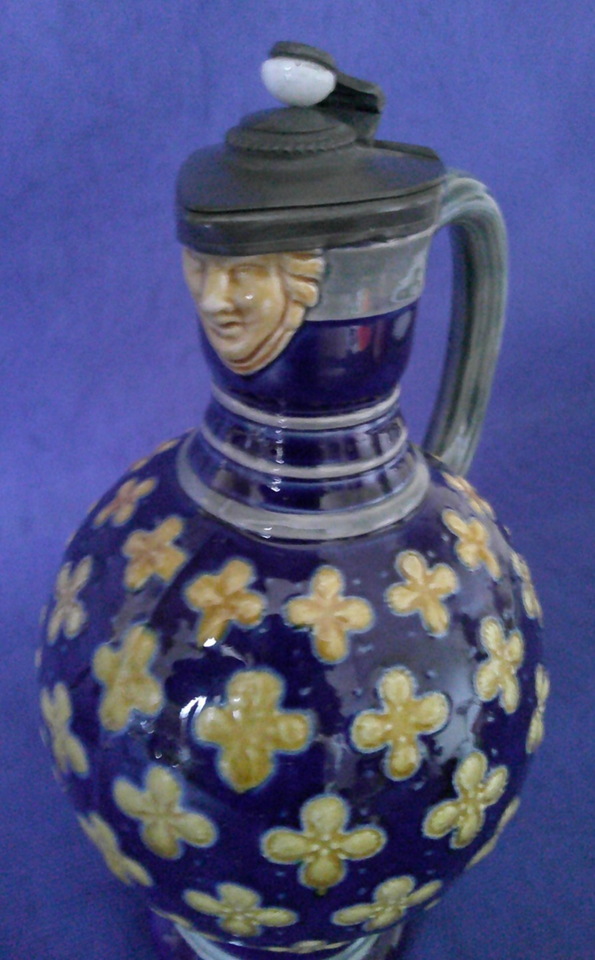 Antique Minton Majolica Art Pottery Gothic Revival Mask Jug - Circa ...