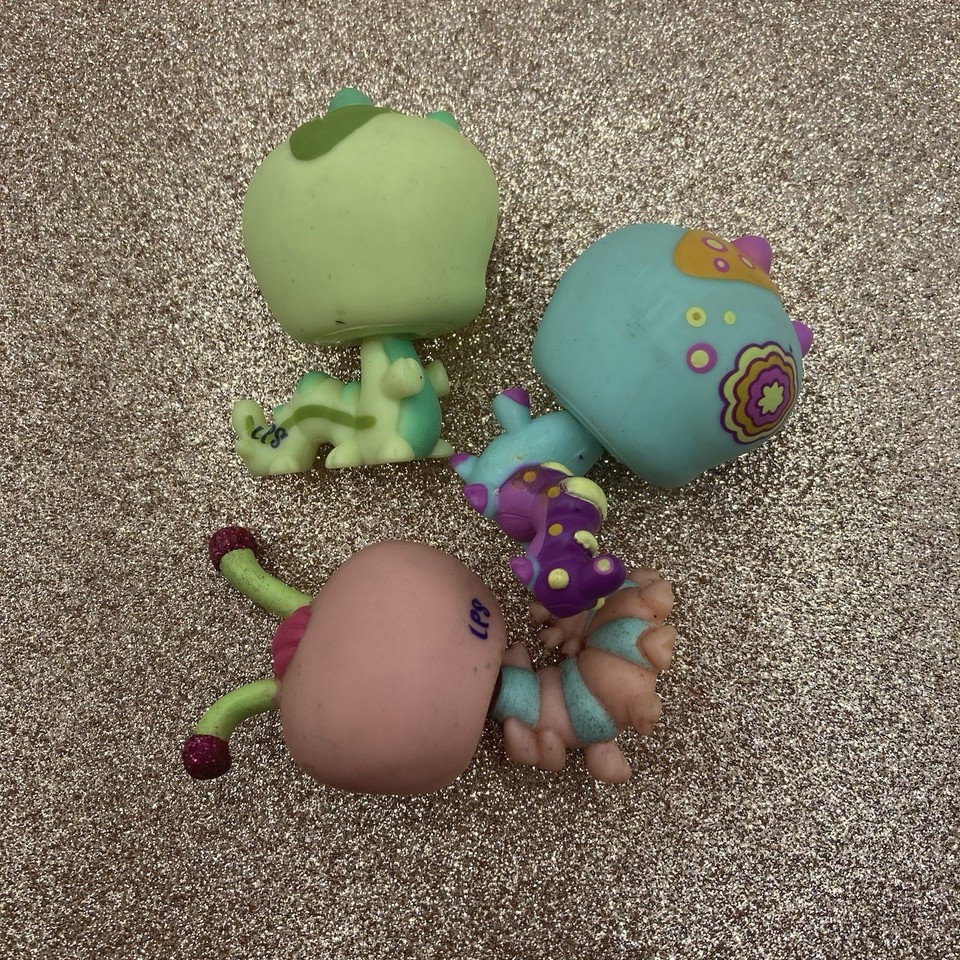 Hasbro LPS Littlest Pet Shop Lot 3 Caterpillars Postcard Glitter 1324 ...