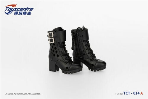 1/6 Black Hollow Leather Boots For 12" PHICEN TBLeague Hot Female ...