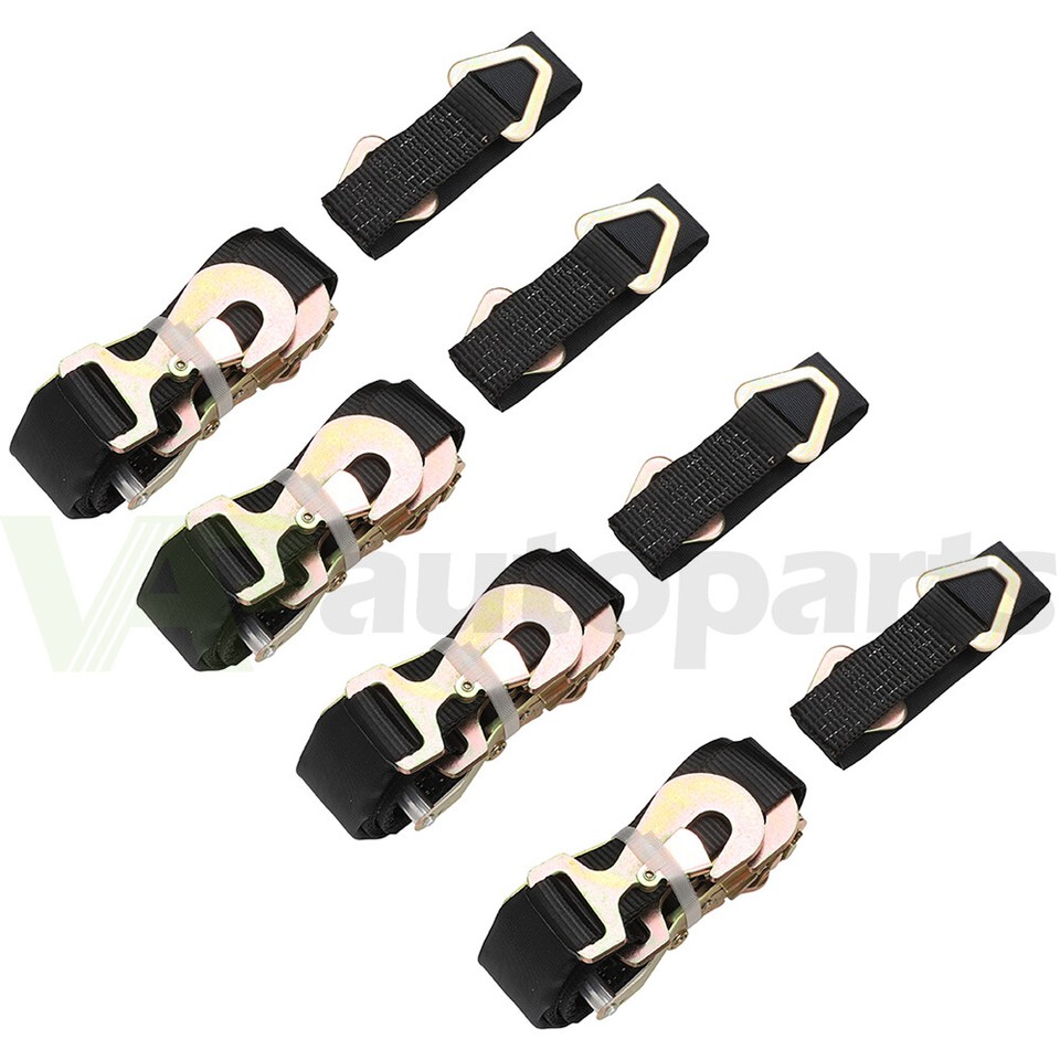 For Car Hauler Trailer Auto Tie Down Black Axle Straps Ratchet Straps ...