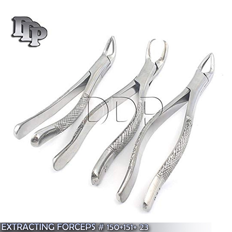 DENTAL EXTRACTING EXTRACTION FORCEP # 150+151+ 23 Surgical Instruments ...