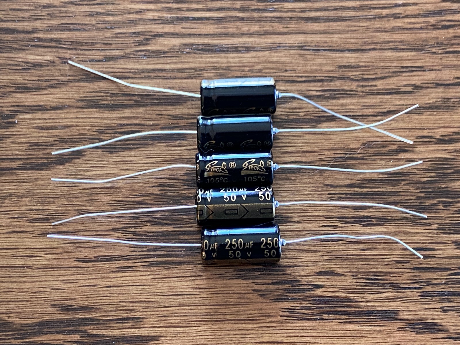 5 New Supertech 250 uf 50v Axial Capacitors Guitar Tube Amp & Stereo ...