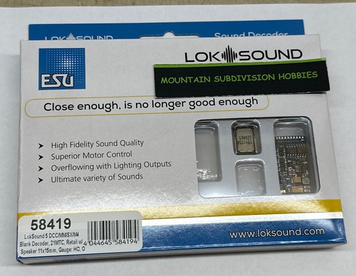 ESU 58419 LokSound 5 DCC/MM/SX/M4 NEM660 21 Pin Sound Decoder & 11x15mm ...