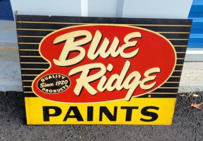 1961 Blue Ridge Paints Flange Sign 24" by 18" | eBay