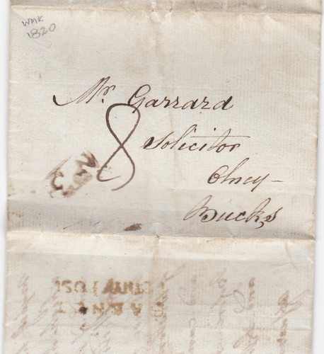 c.1820 BARNET PENNY POST & No 3 R/H POSTMARKS LETTER TO GARRARD OLNEY ...