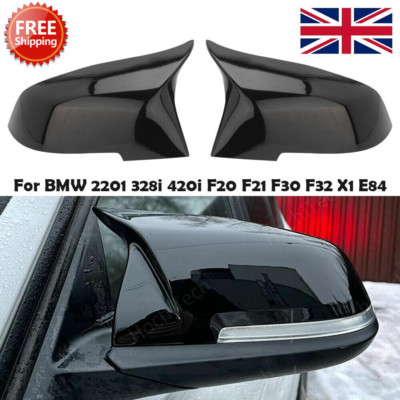 2x Gloss Black Wing Mirror Cover Cap For BMW F20 F30 F31 F32 F33 F36 ...