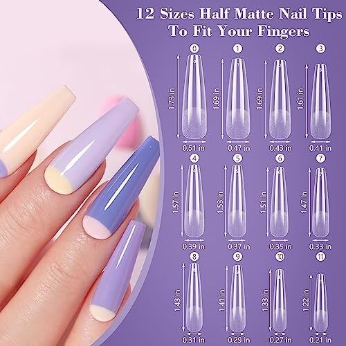 Clear Coffin Nail Tips, Gel Nail Tips for Acrylic 240PCS Full Cover ...
