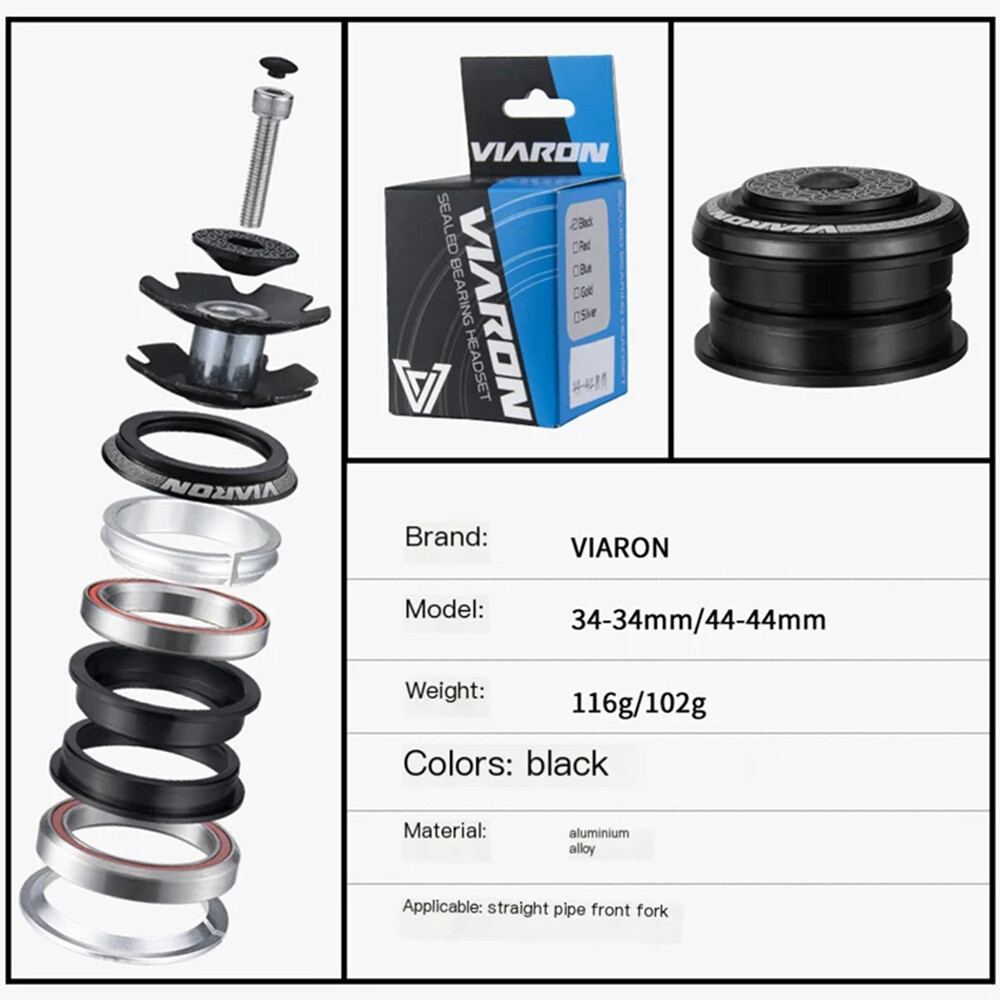 34mm 1-1/8 Threadless MTB Road Bike Bicycle Sealed External Bearing ...