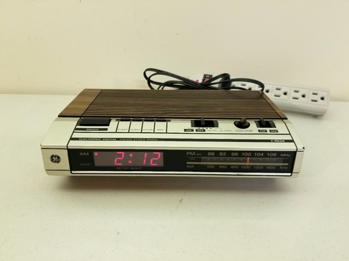 Vtg GE General Electric Digital Alarm Clock Radio Model 7-4634B Wood ...