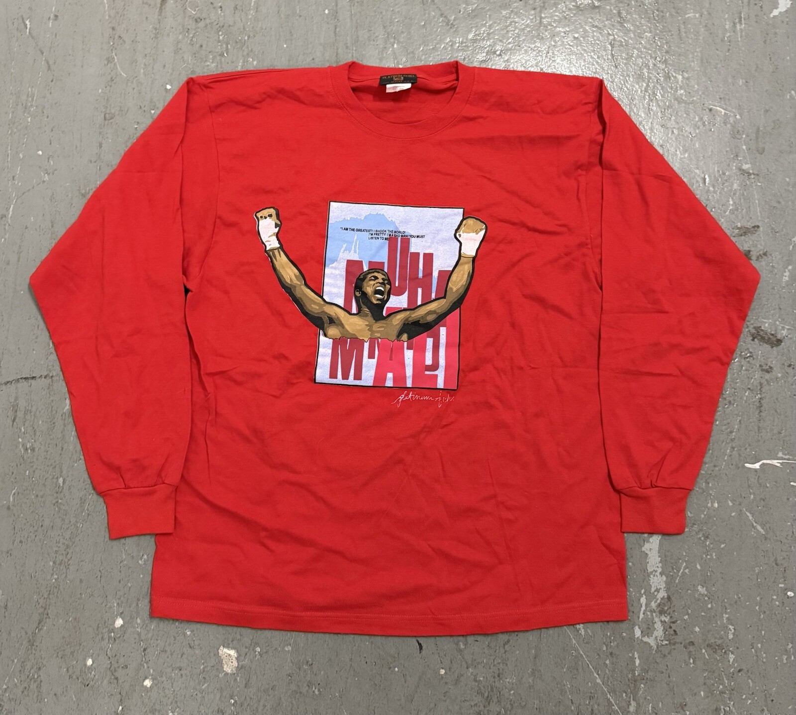 Vintage Platinum FUBU Muhammad ALI Y2K Streetwear Red… - Gem