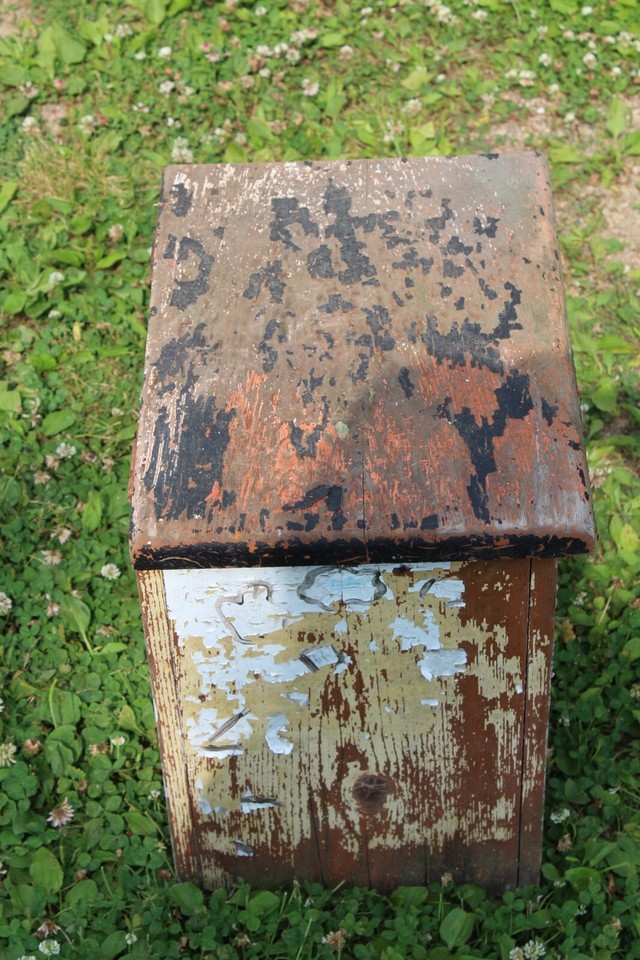 Antique Wood Storage Box Milk Box Primitive Chippy Paint Farm Barn ...