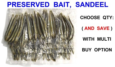 PRESERVED BAIT SANDEEL COARSE SEA FISHING LURES COD POLLOCK BASS PIKE ...