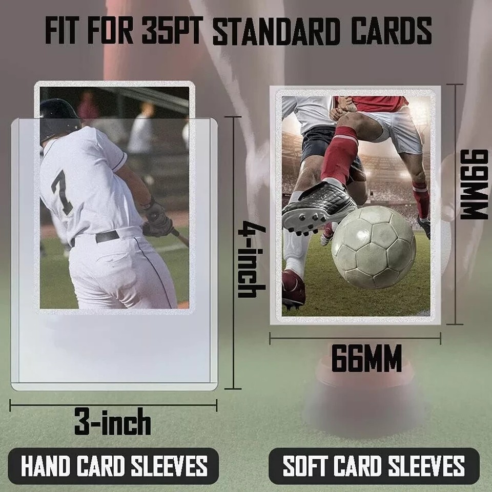 Trading Card Sleeves Hard Plastic Clear Case Holder 200 Baseball Cards ...