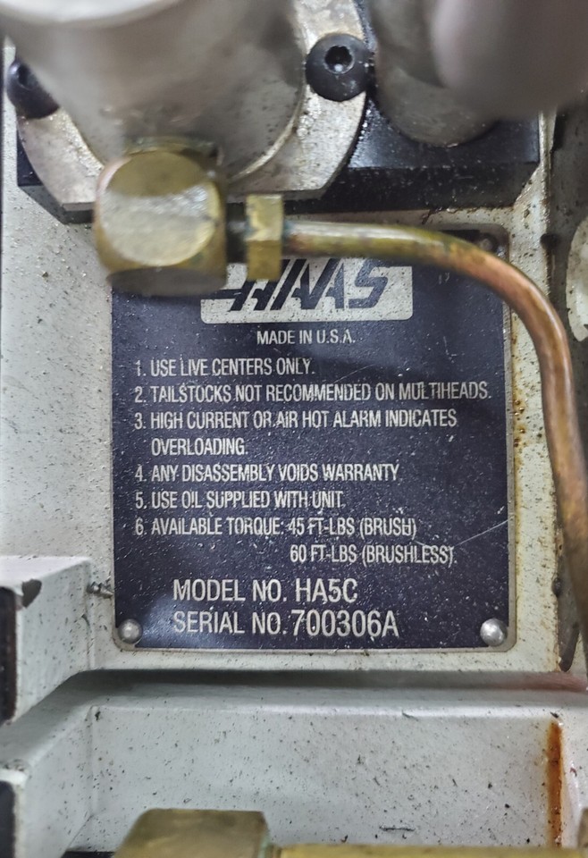 HAAS HA5C2 Twin Spindle 4th Axis Rotary Indexer with Haas Servo ...