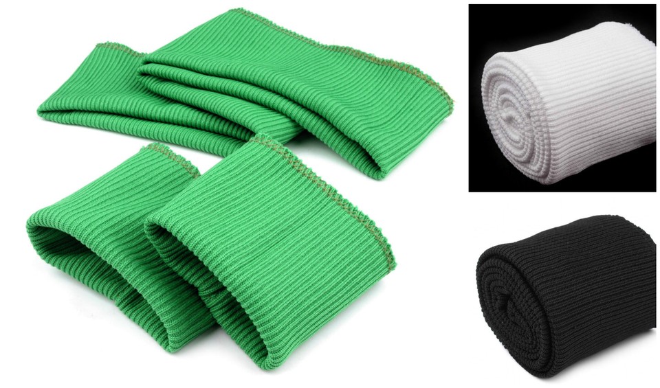 3 pcs SET of Elastic Rib Knit Fabric 2 x CUFF + 1 x WAISTBAND Elastic ...