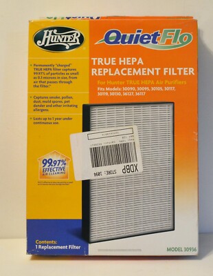 New Hunter 30936 Quietflo True Hepa Replacement Air Purifier Filter see ...