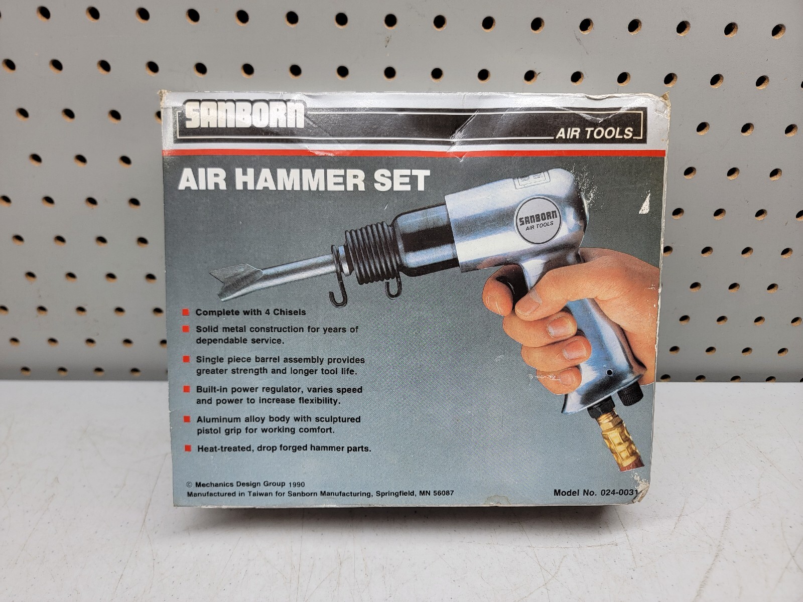 SANBORN Air Hammer Set Model No. 024-0031 w 4 Chisels 1 5/8" Stroke b-x ...