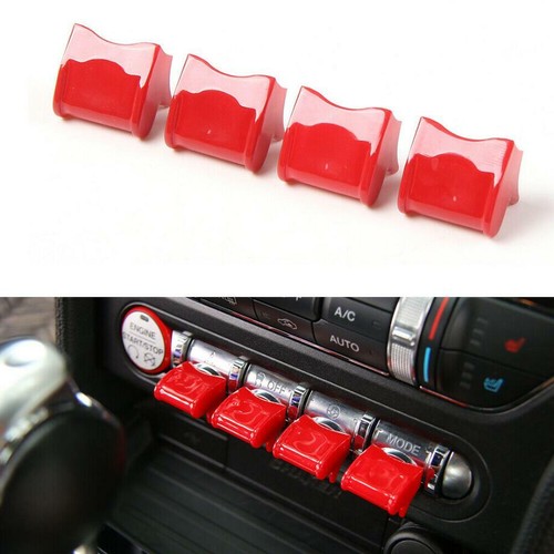 Red Interior Center Control Button Switch Cover Trim For 2015-2021 Ford ...