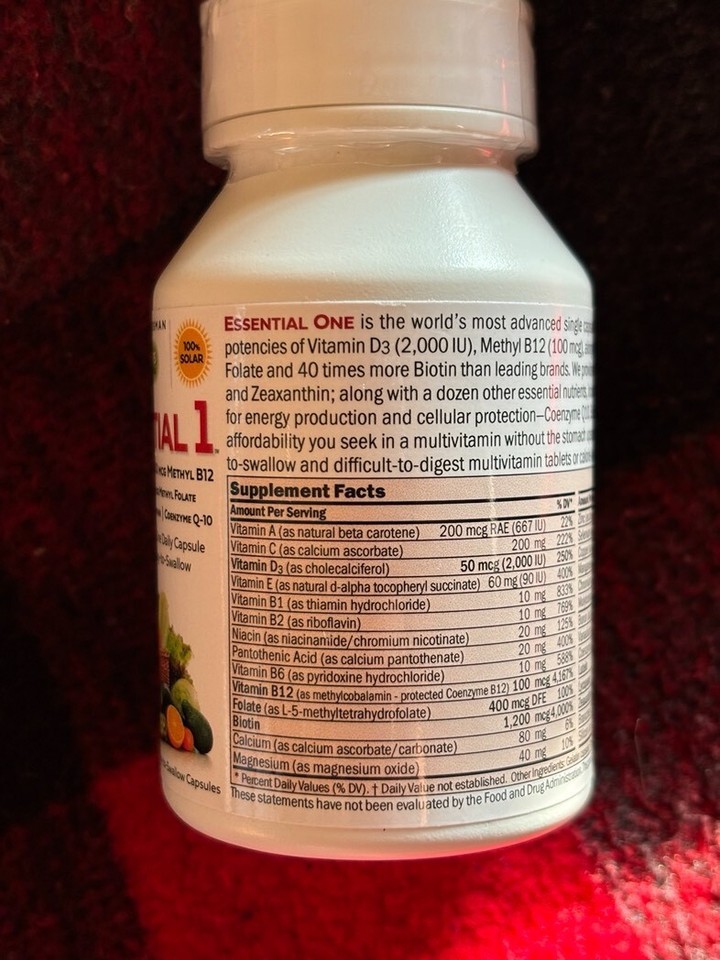 Andrew Lessman Essential 1 (10mg COQ10) & 2000 IU 60 Capsules BB date ...