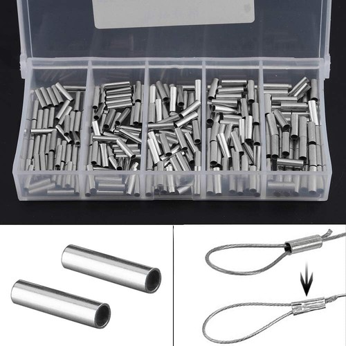 250pcs Single Barrel Crimp Sleeves Kit, Copper Tube, Fishing Line ...