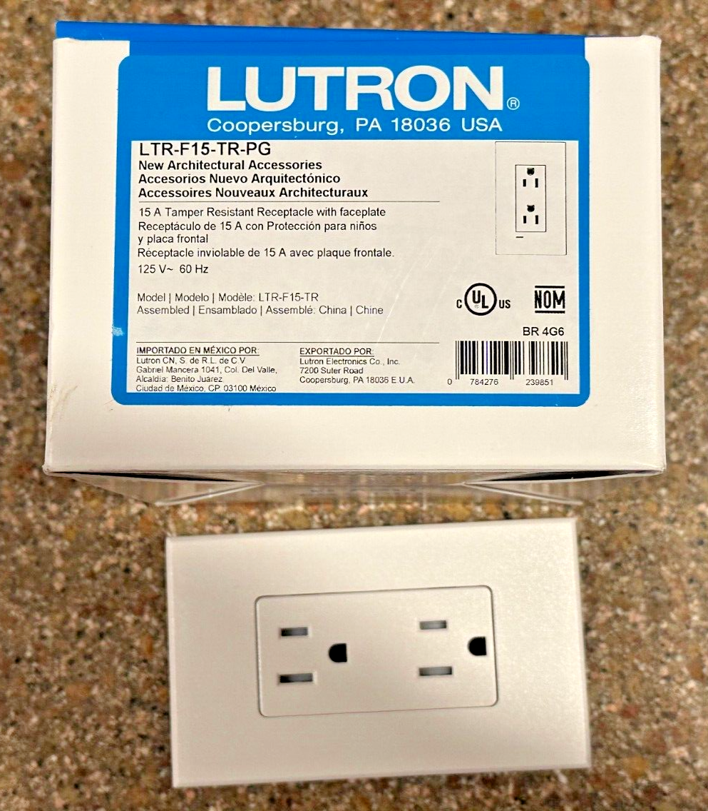 Lutron Architectural Tamper Resistant Receptacle - 15A - White | eBay