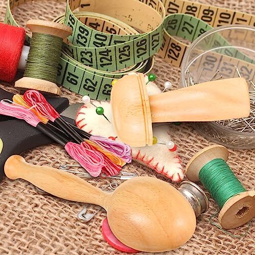 Sock Darning Kit Wood Darning Mushroom Darning Needle Thread for Adul ...