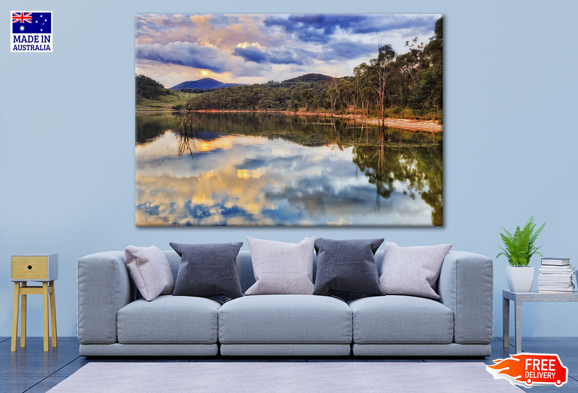 Sunset over Lake Lyell Wall Canvas Home Decor Australian Made Quality ...