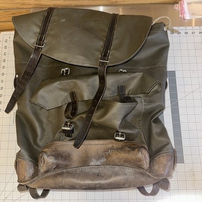 Swiss Army Surplus Rubberized and Leather Backpack | eBay