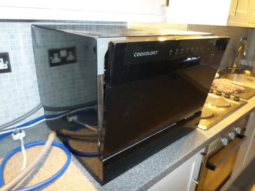 Cookology CTTD6BK Black Mini Counter Top Dishwasher, 6 place settings ...