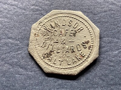 SALT LAKE CITY, UTAH TRADE TOKEN WINDSOR CAFE BILLIARDS G/F 10¢ FREE ...