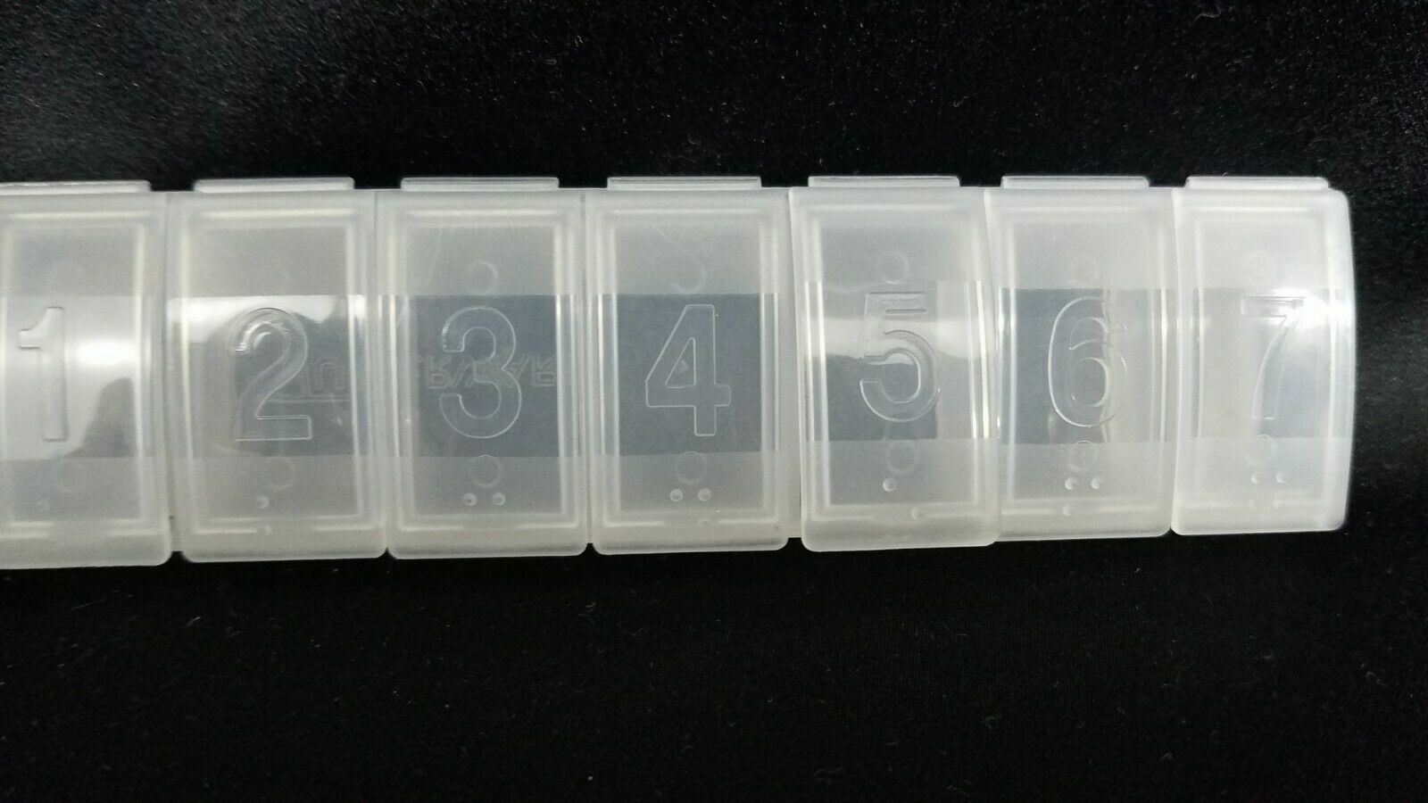 Tupperware PILL ORGANIZER CLEAR SHEER 7 DAY Case Keeper Divided Braille ...