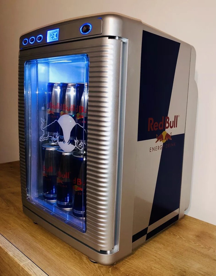 Red Bull Mini Fridge NEW! For Cold Drinks 220V-240V Home Garden / 12V ...